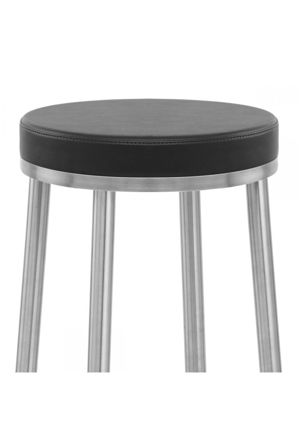 Tabouret Faux Cuir Chrome Brossé - Vision - Monde du Tabouret