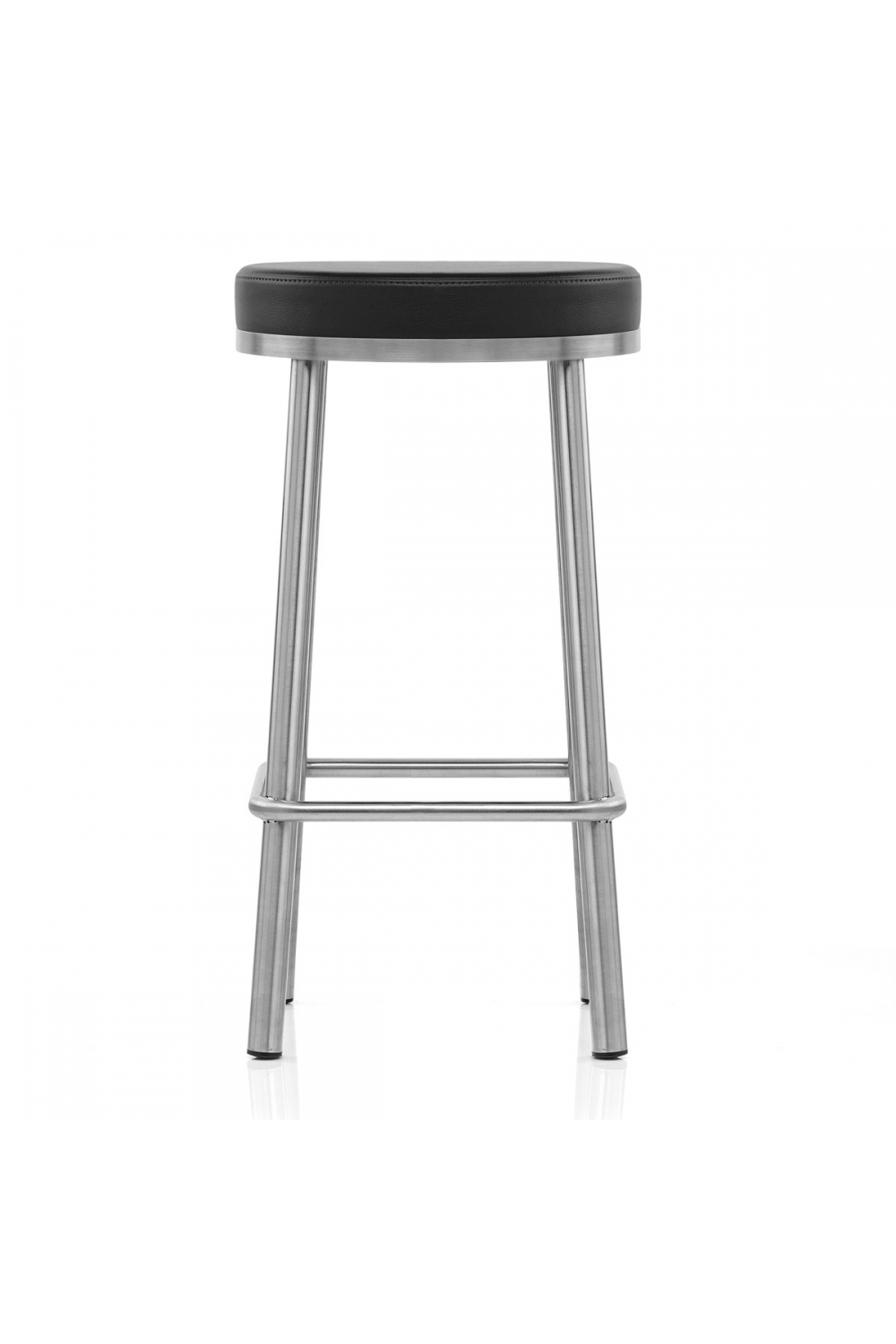 Tabouret Faux Cuir Chrome Brossé - Vision - Monde du Tabouret
